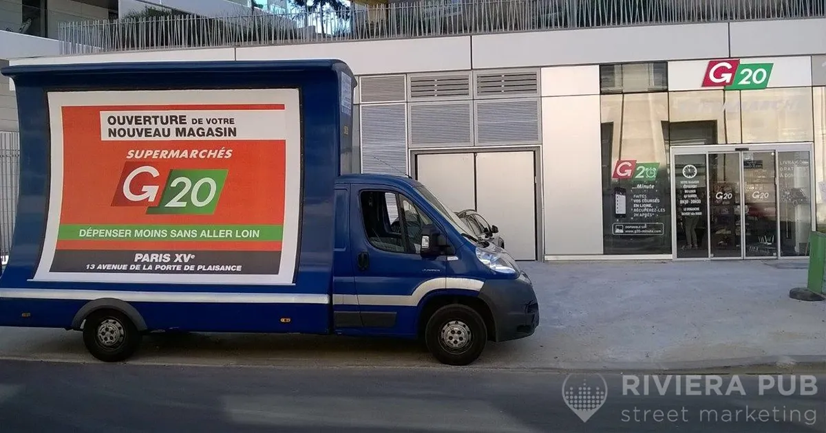 Affichage mobile – Ouverture du supermarché G20 | Paris 15e